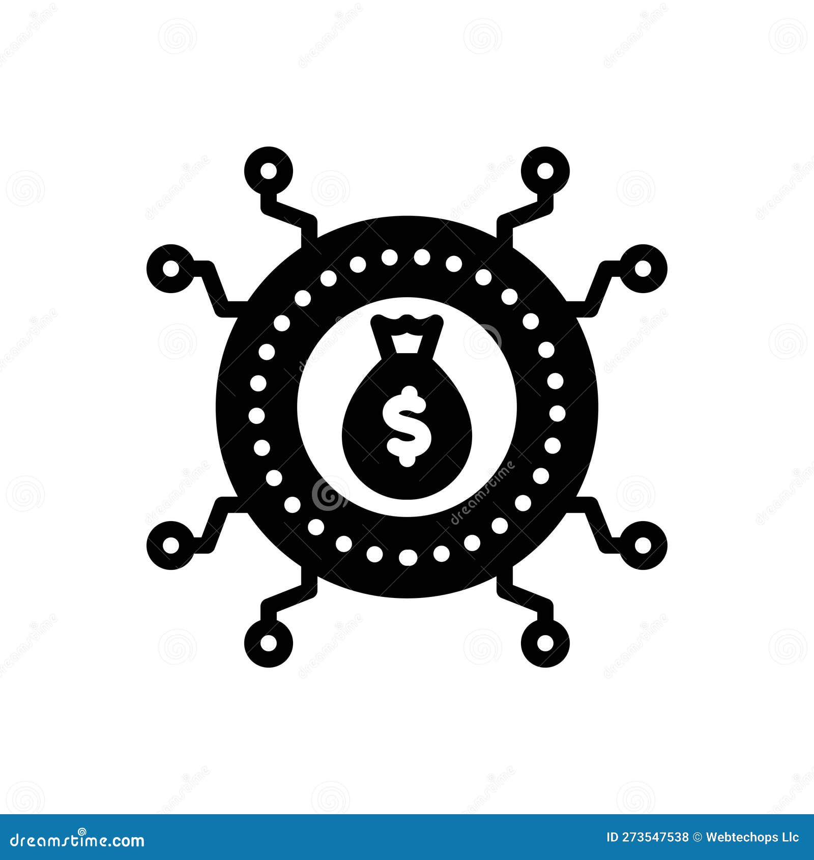 Black Solid Icon for Syndicate, Organization and Money Stock Vector ...