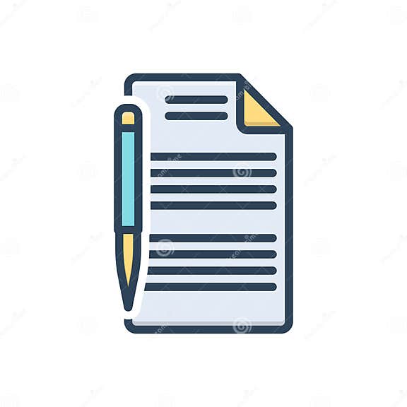 Color Illustration Icon for Synopsis, Essence and Summary Stock Vector ...