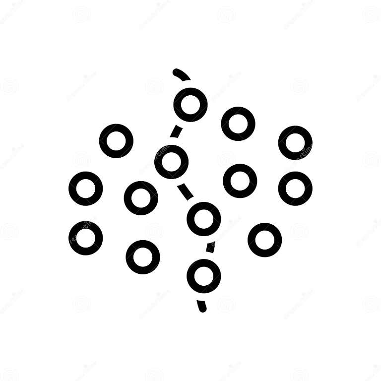 Black Line Icon for Synthesis, Protein and Connected Stock Vector ...