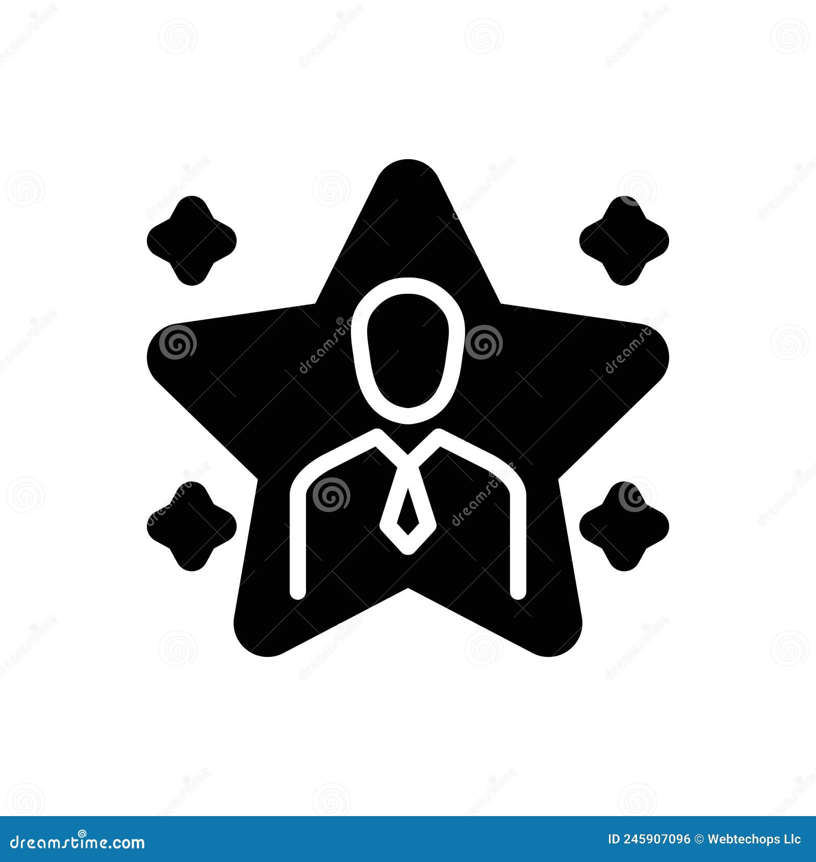 Black Solid Icon for Talented, Brilliant and Accomplished Stock Vector ...