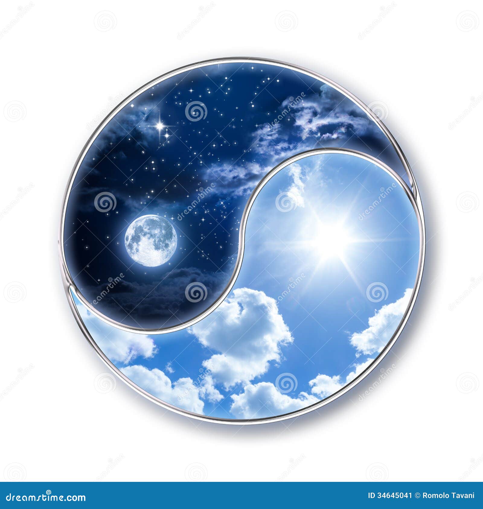Icon tao - moon and sun stock illustration. Illustration of dark - 34645041