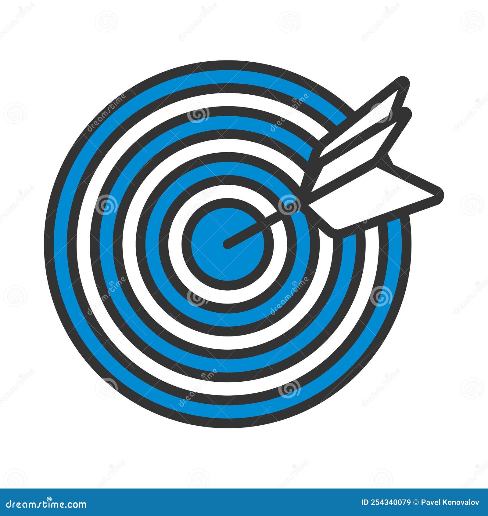 Icon of Target with Dart stock vector. Illustration of concept - 254340079