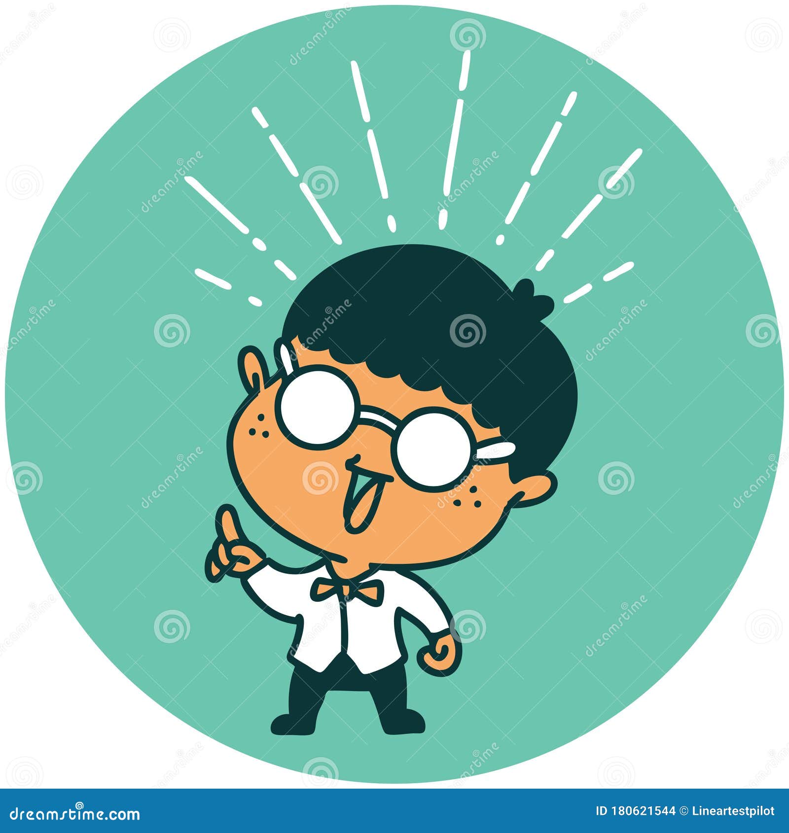 Icon of Tattoo Style Man with Genius Idea Stock Vector - Illustration ...