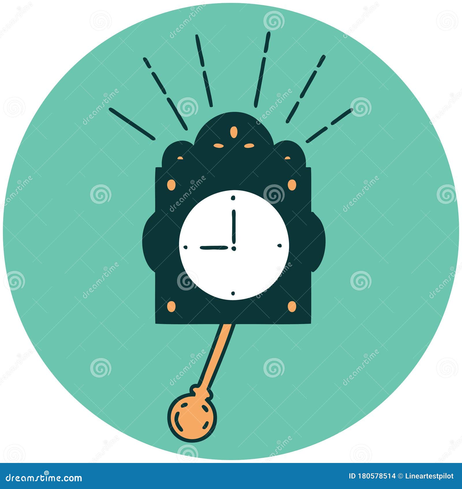 Icon of Tattoo Style Ticking Clock Stock Vector - Illustration of ...