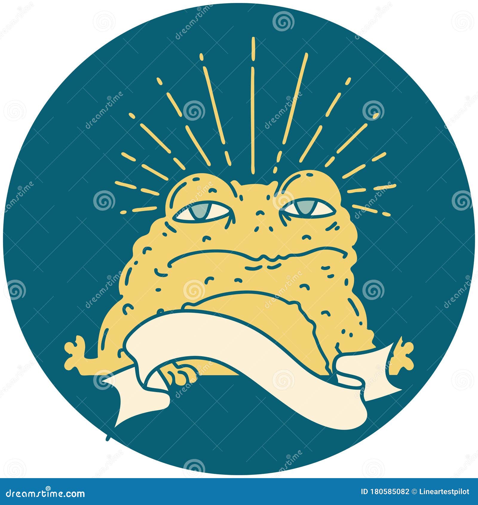 Icon of Tattoo Style Toad Character Stock Vector - Illustration of ...