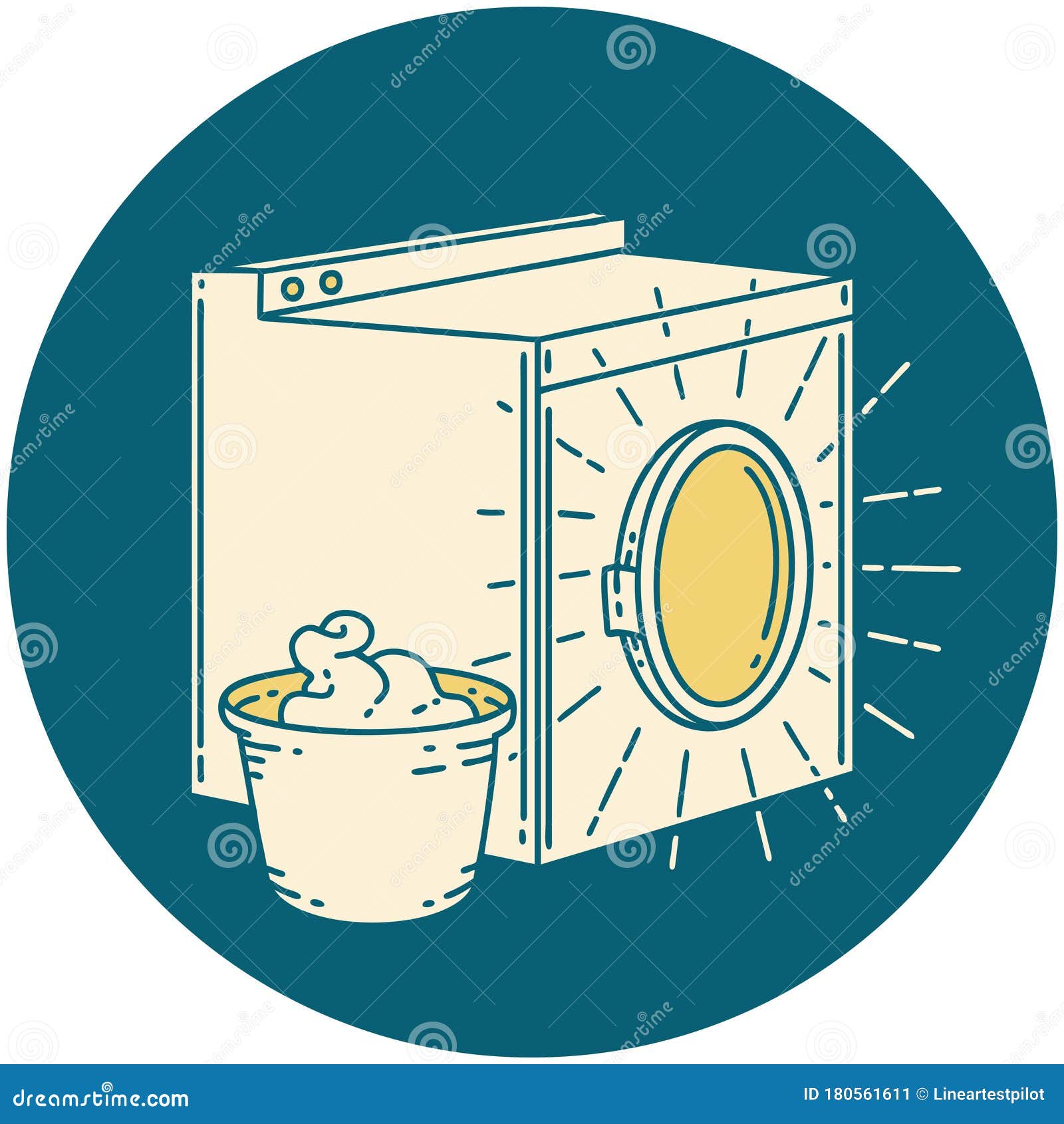 Icon of Tattoo Style Washing Machine Stock Vector - Illustration of ...