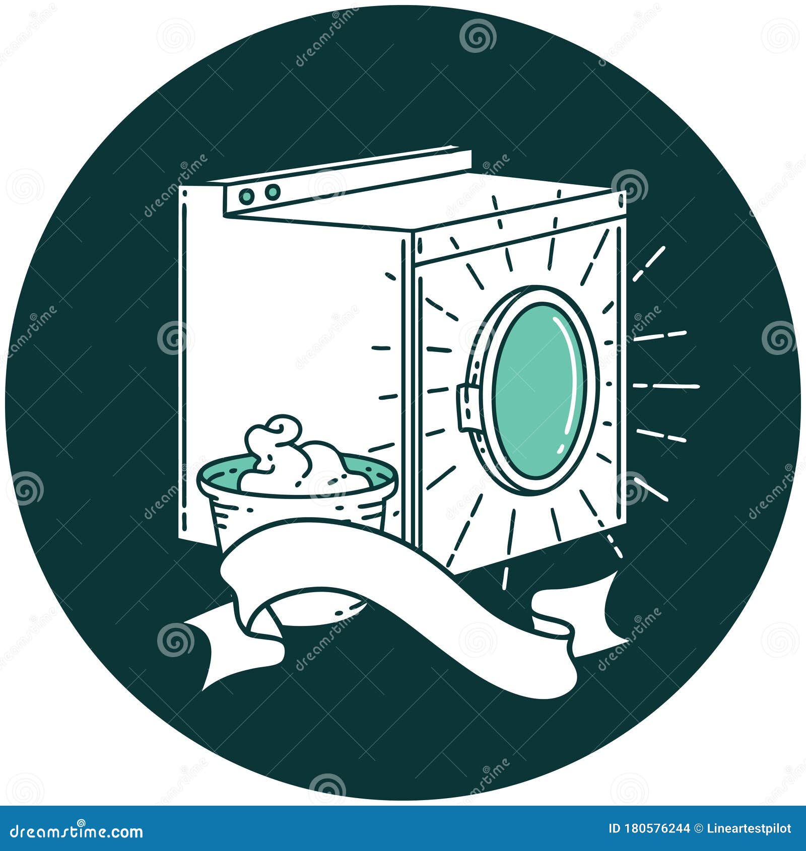 Icon of Tattoo Style Washing Machine Stock Vector - Illustration of ...
