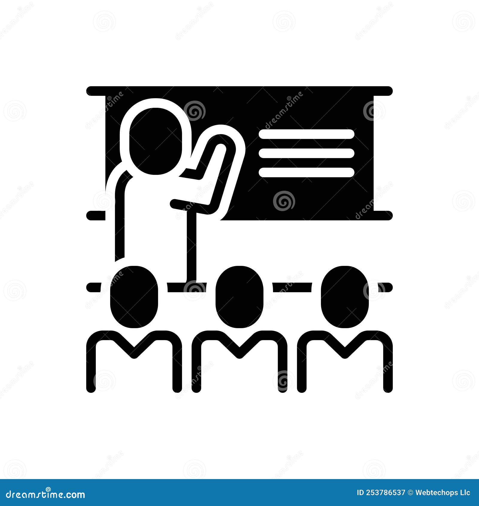 Black Solid Icon for Taught, Literate and Trained Stock Illustration ...