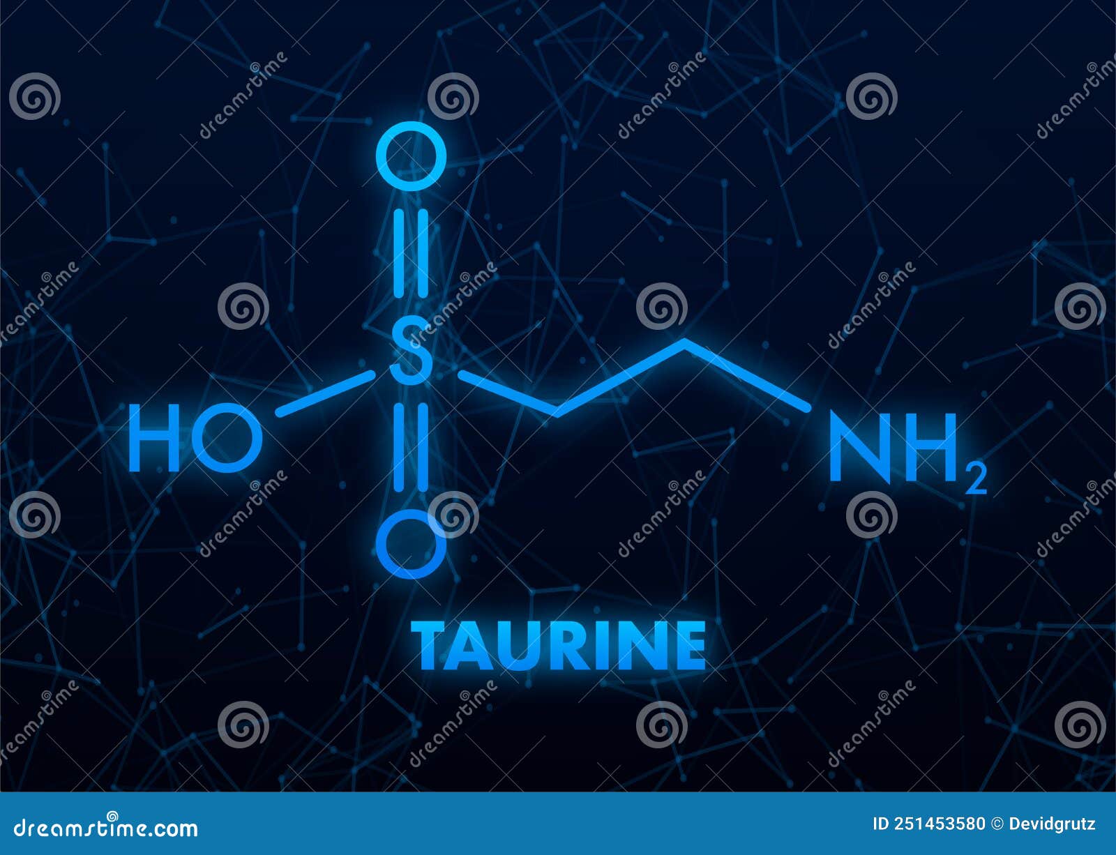 Icon with Taurine Formula. Vector Icon. Taurine Formula. Stock Vector ...