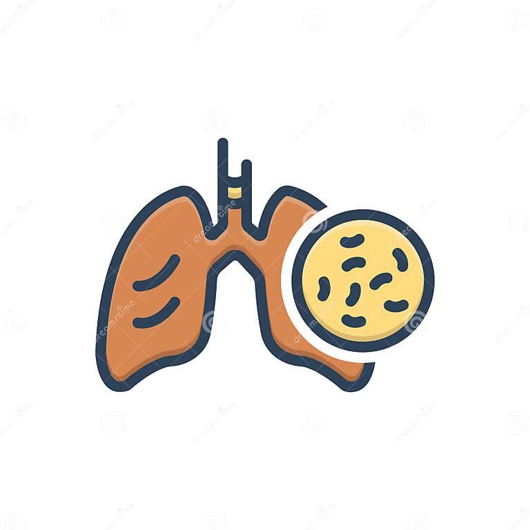 Color Illustration Icon for Tb, Tuberculosis and Bacteria Stock Vector ...