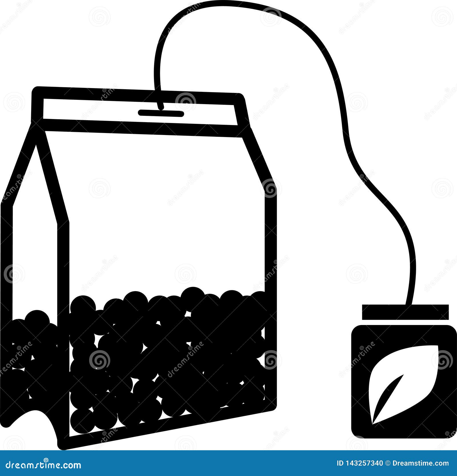 Icon tea bag with granules stock vector. Illustration of natural ...