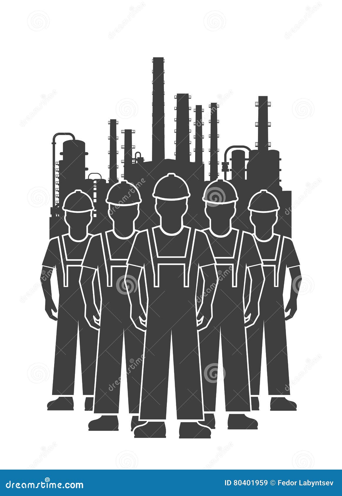 Icon Team of Workers of Oil-processing Industry Stock Vector ...