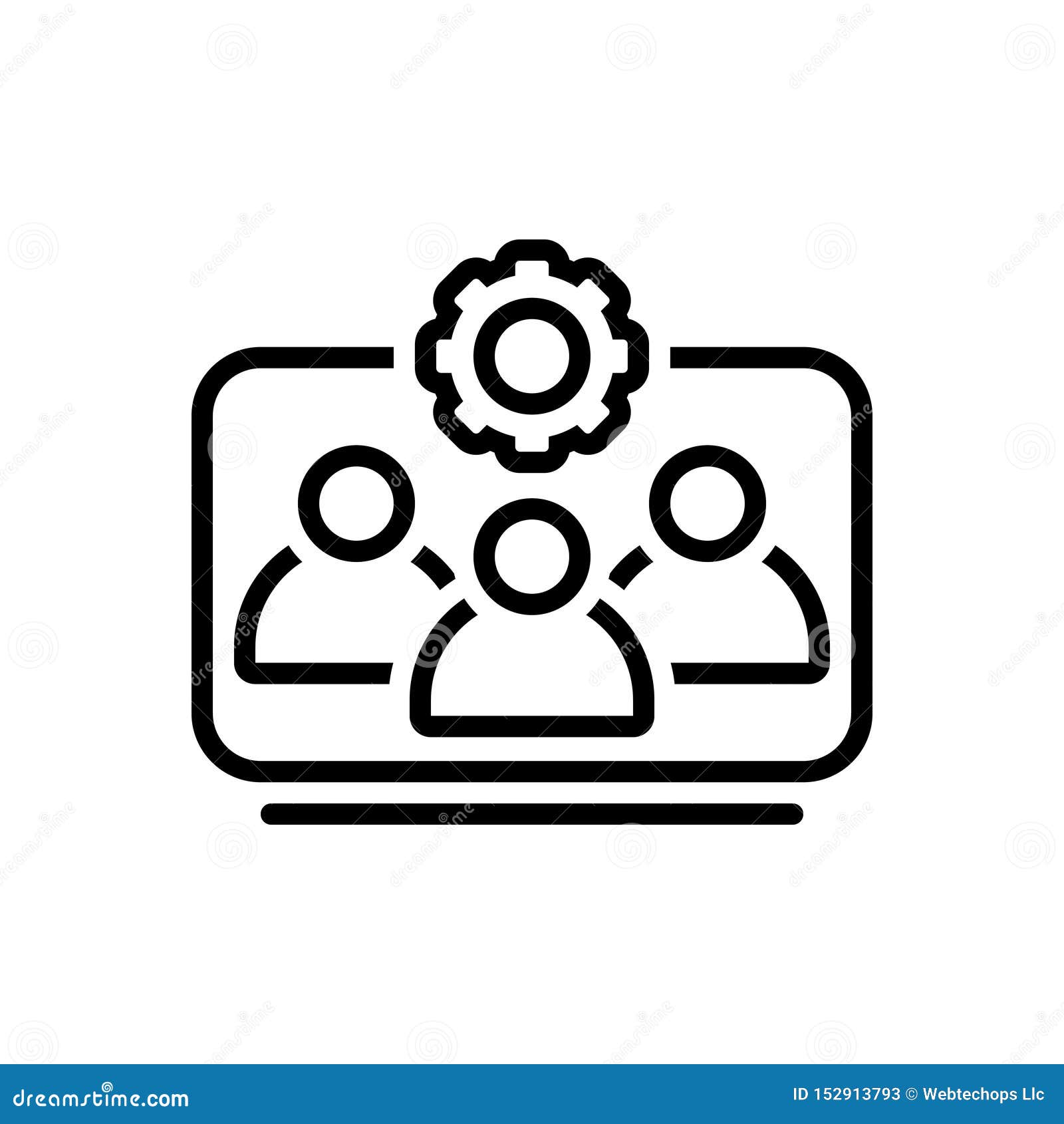 Black Line Icon for Team Working, Workforce and Corporate Stock Vector ...