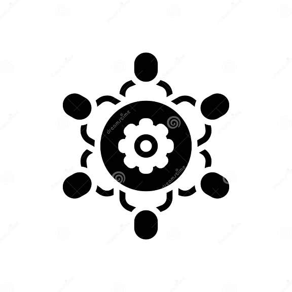 Black Solid Icon for Teamwork, Collaboration and Unity Stock ...