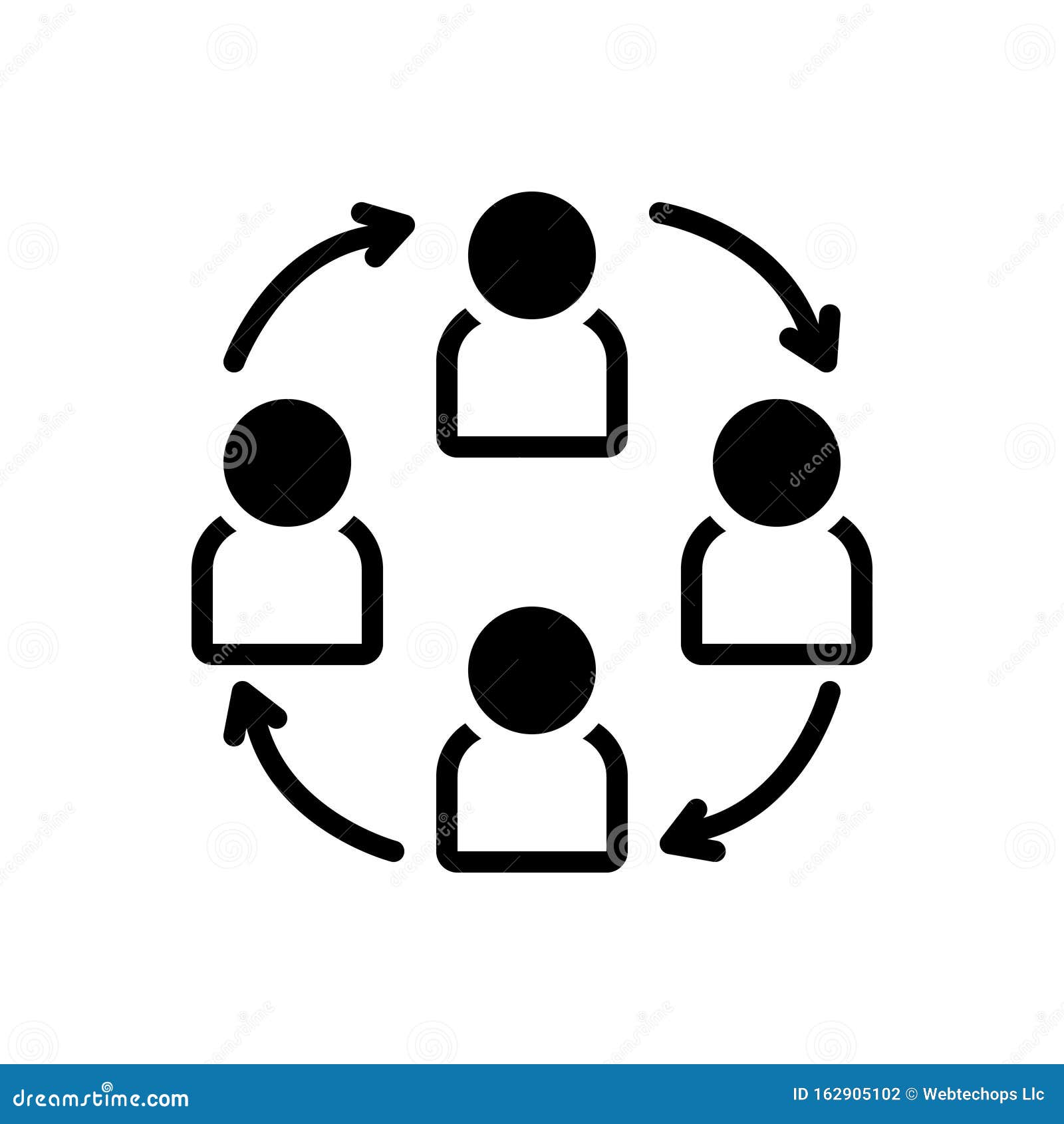 Black Solid Icon for Teamwork, Harmony and Partnership Stock Vector ...