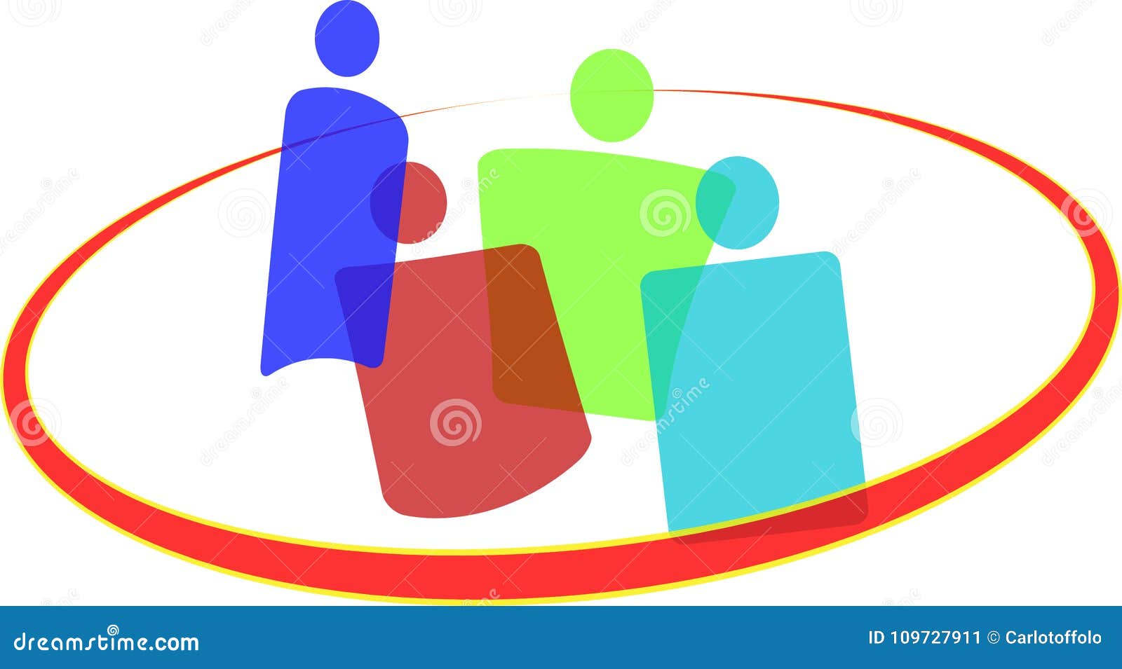 Teamwork icon - vector stock vector. Illustration of circle - 109727911