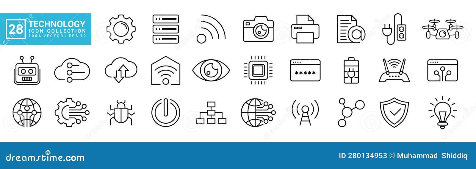 Collection Vector of Technology Icons, Filled with Communication ...