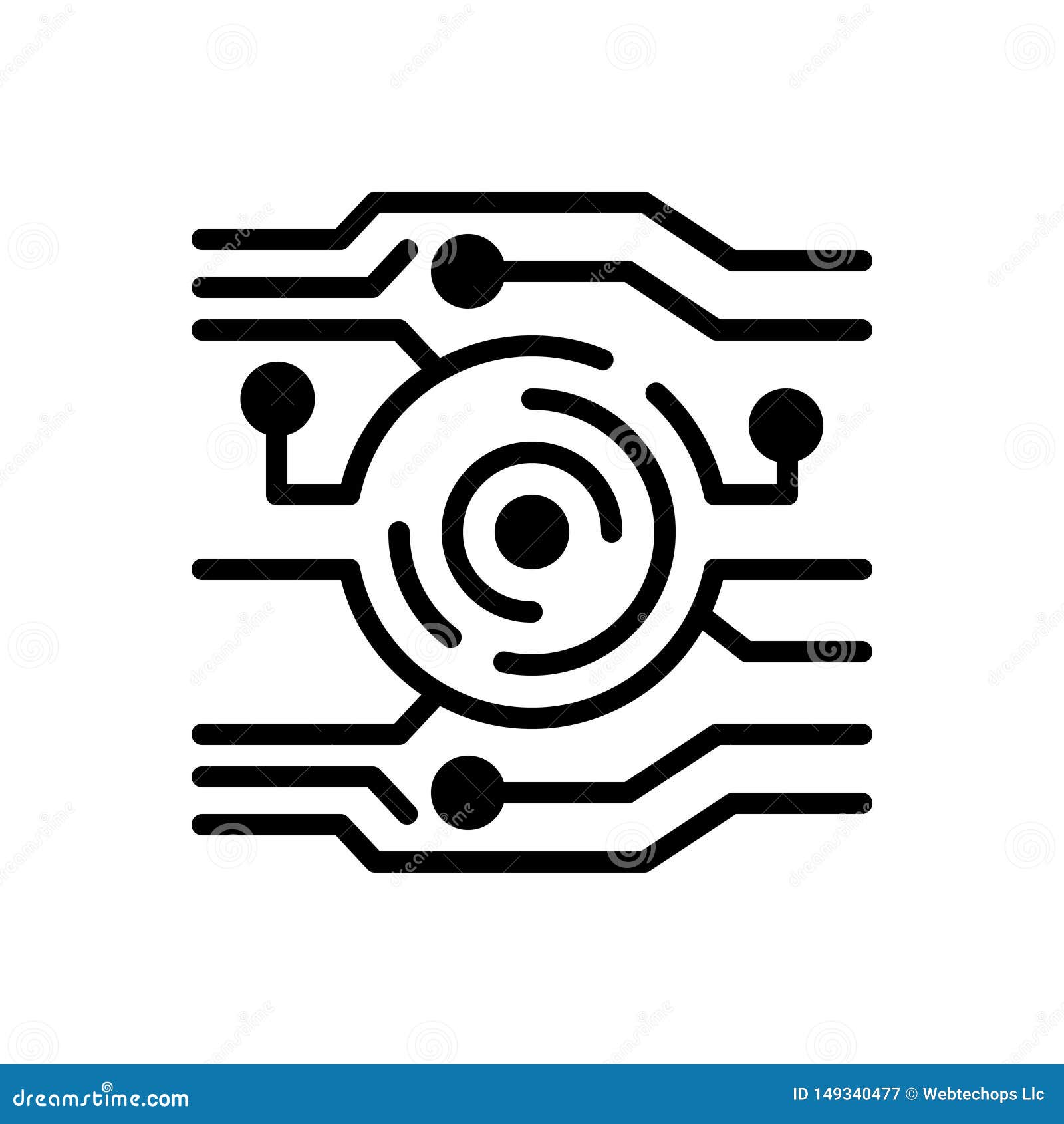 Black Solid Icon for Tech, Technology and Digitization Stock Vector ...
