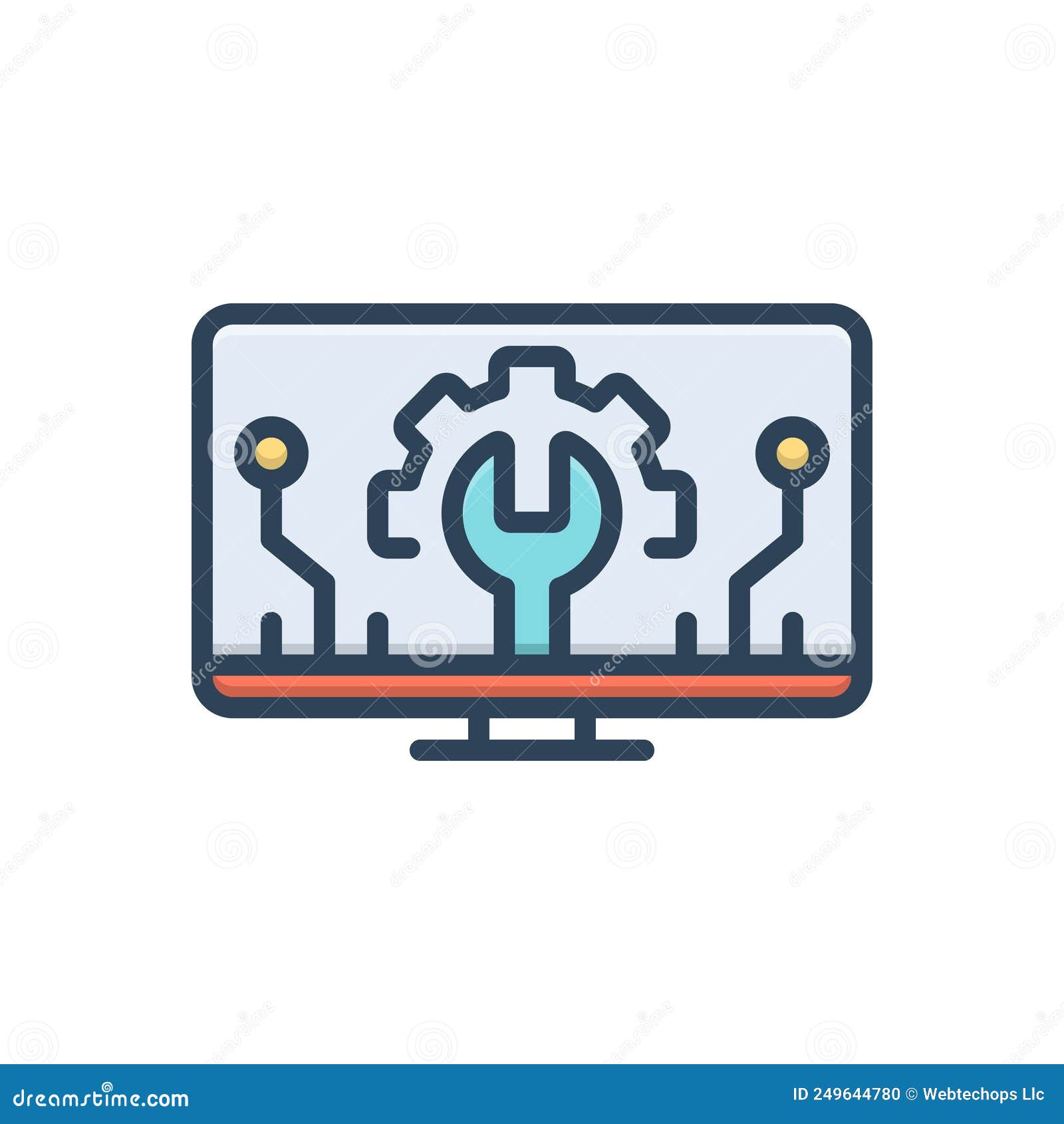 Color Illustration Icon for it, Technology and Engine Stock Vector ...