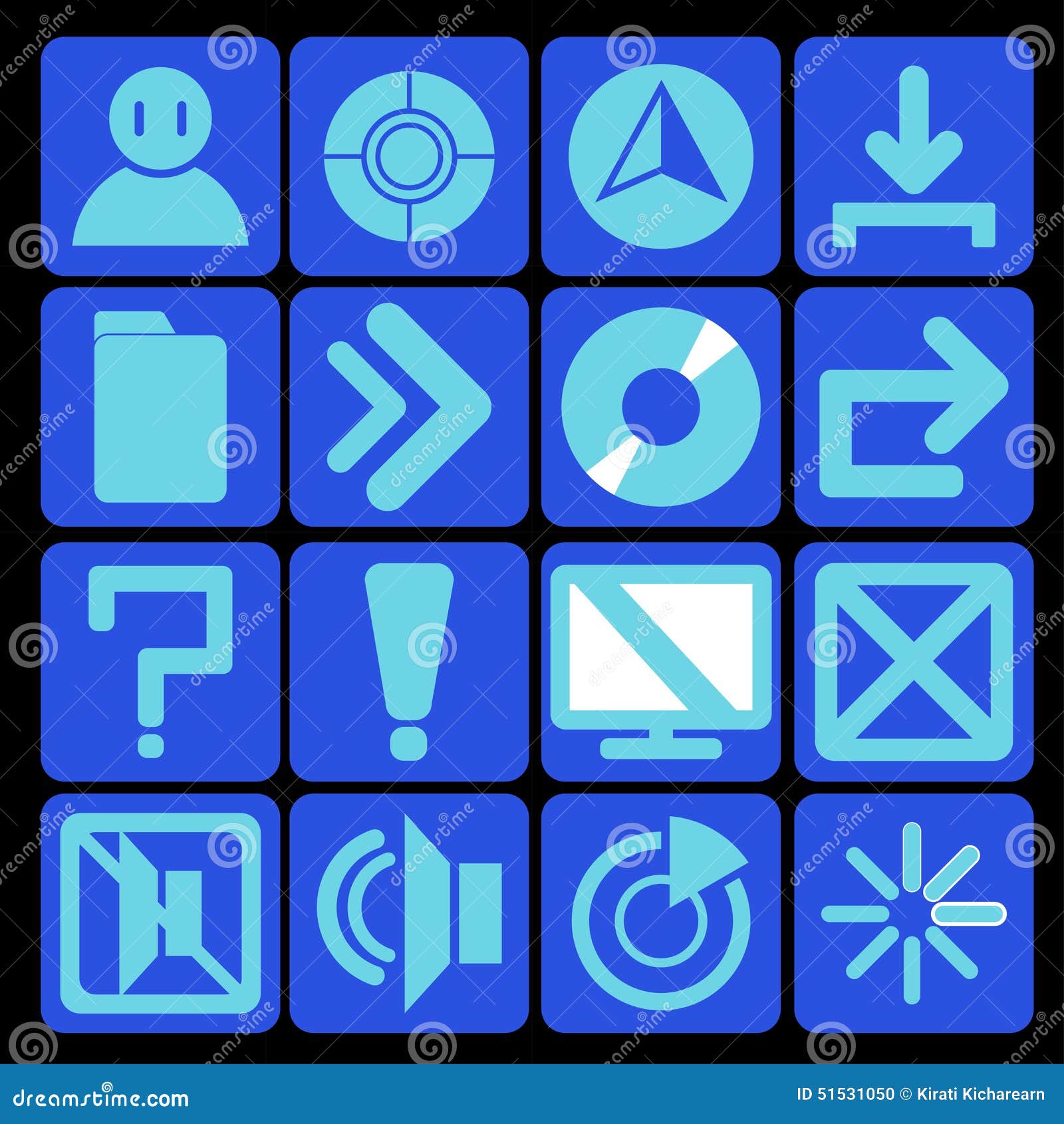 Icon technology blue stock vector. Illustration of speaker - 51531050