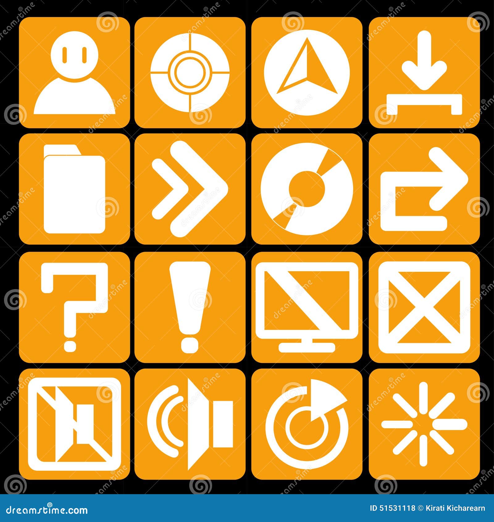 Icon technology orange stock vector. Illustration of speaker - 51531118