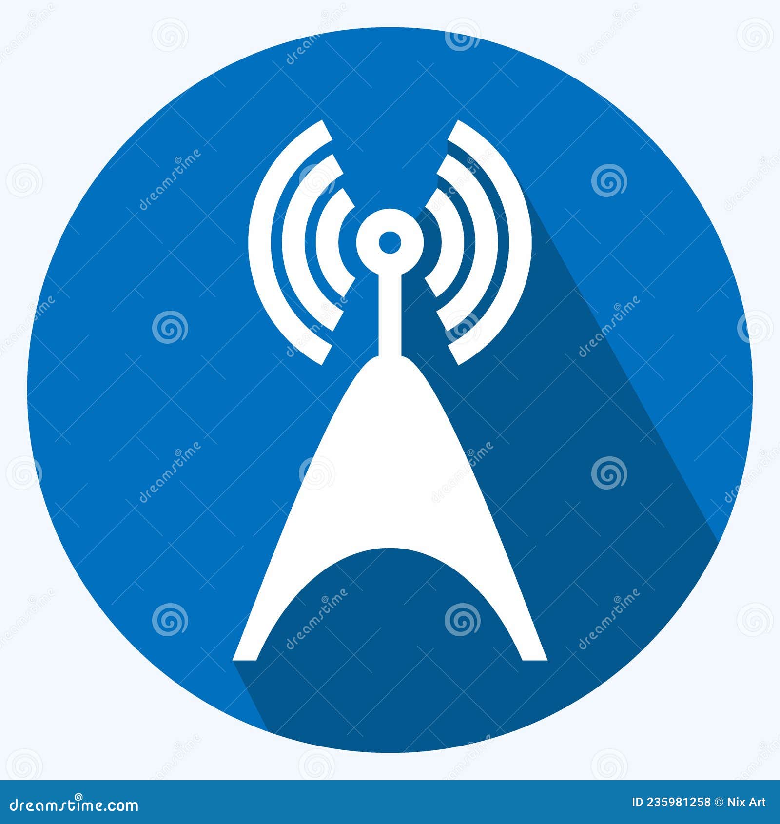 Icon Telecom Tower - Long Shadow Style,Simple Illustration,Editable ...