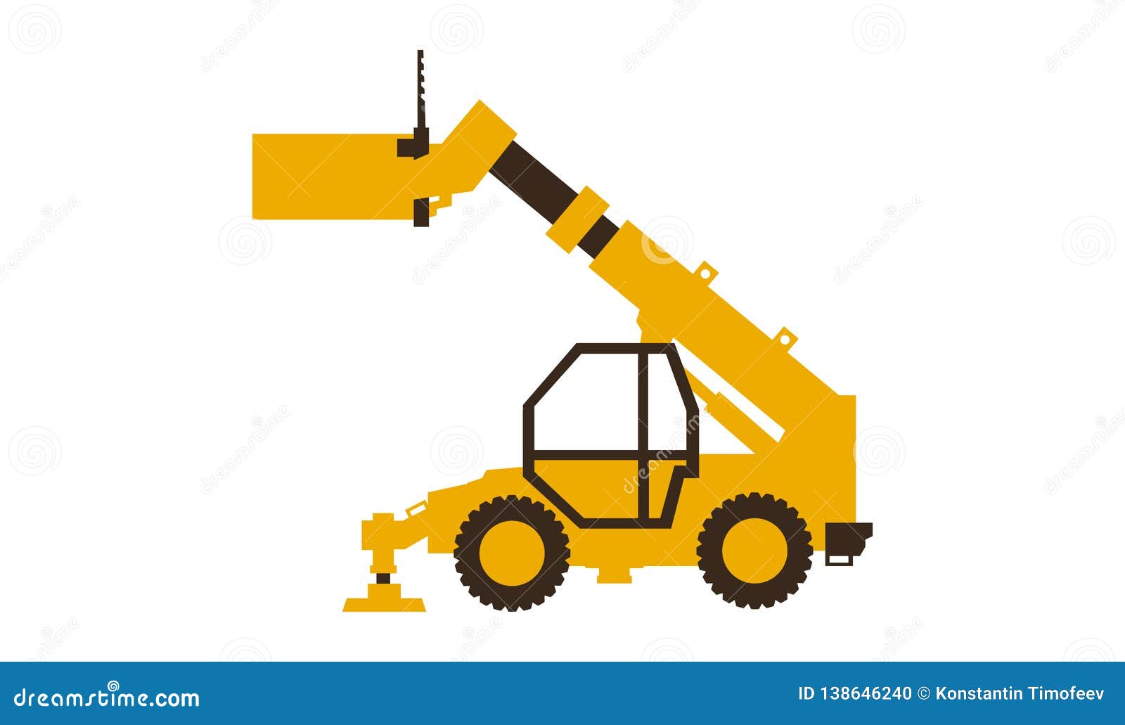 Icon Telehandler. Construction Machinery. Vector Illustration. Sleek ...