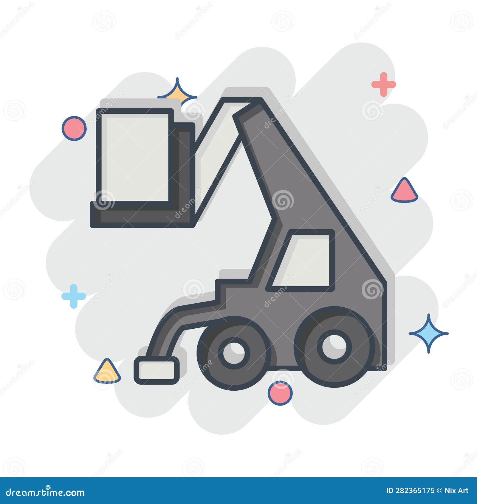 Icon Telehandler. Related To Construction Vehicles Symbol. Comic Style ...