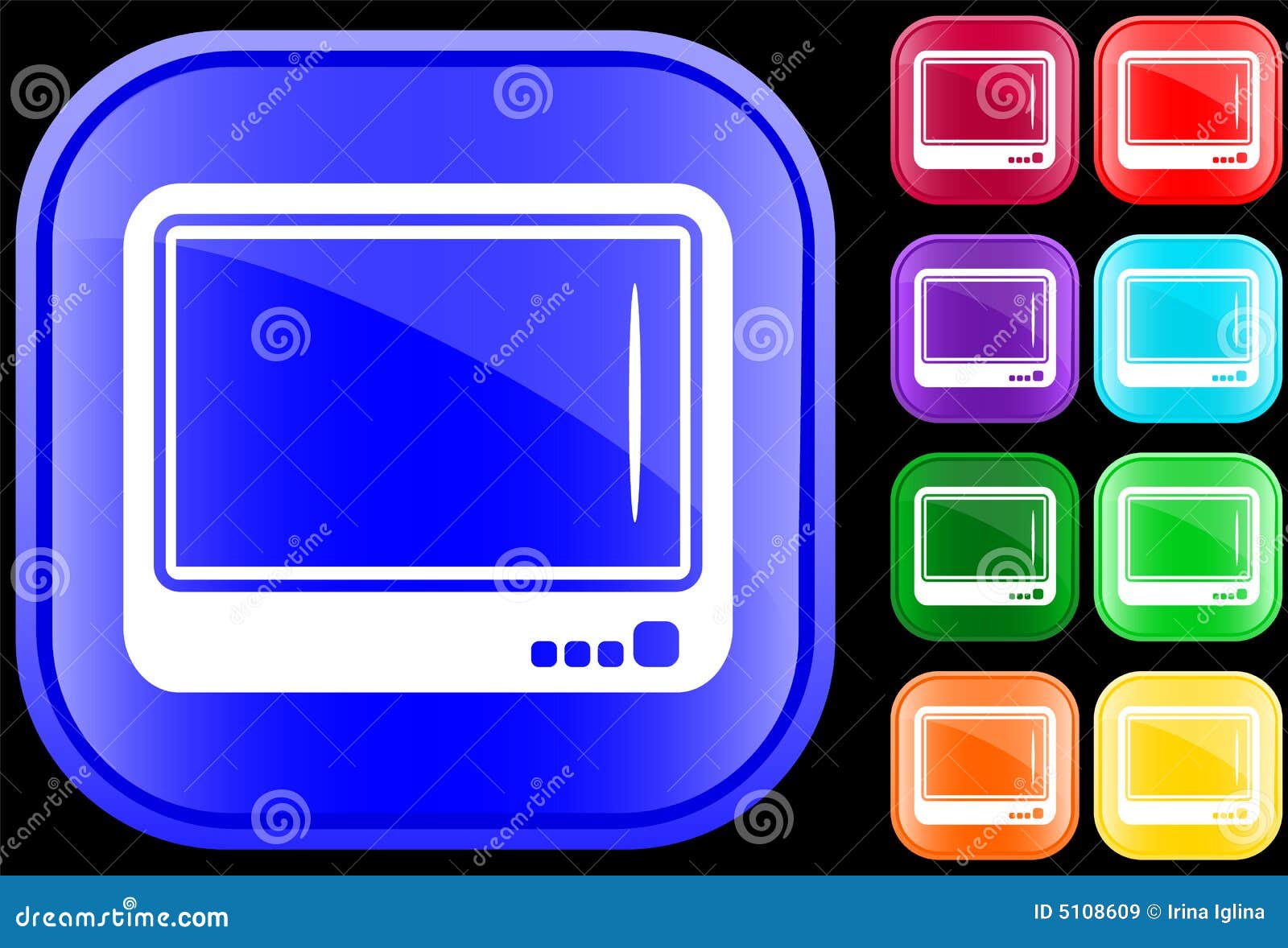 Icon of television stock vector. Illustration of color - 5108609