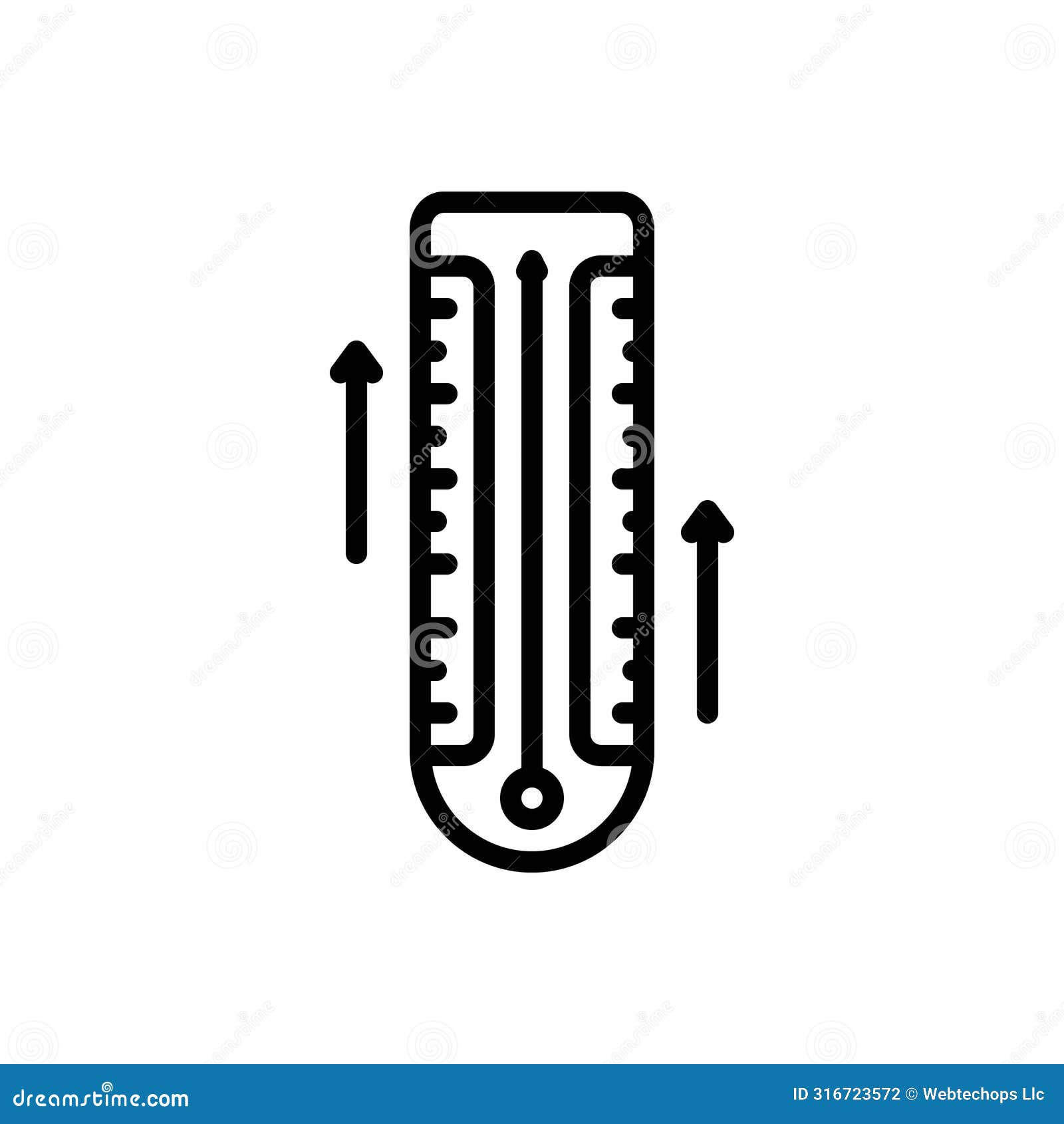 Black Line Icon for Temperature Increase, Temperature and Weather Stock ...