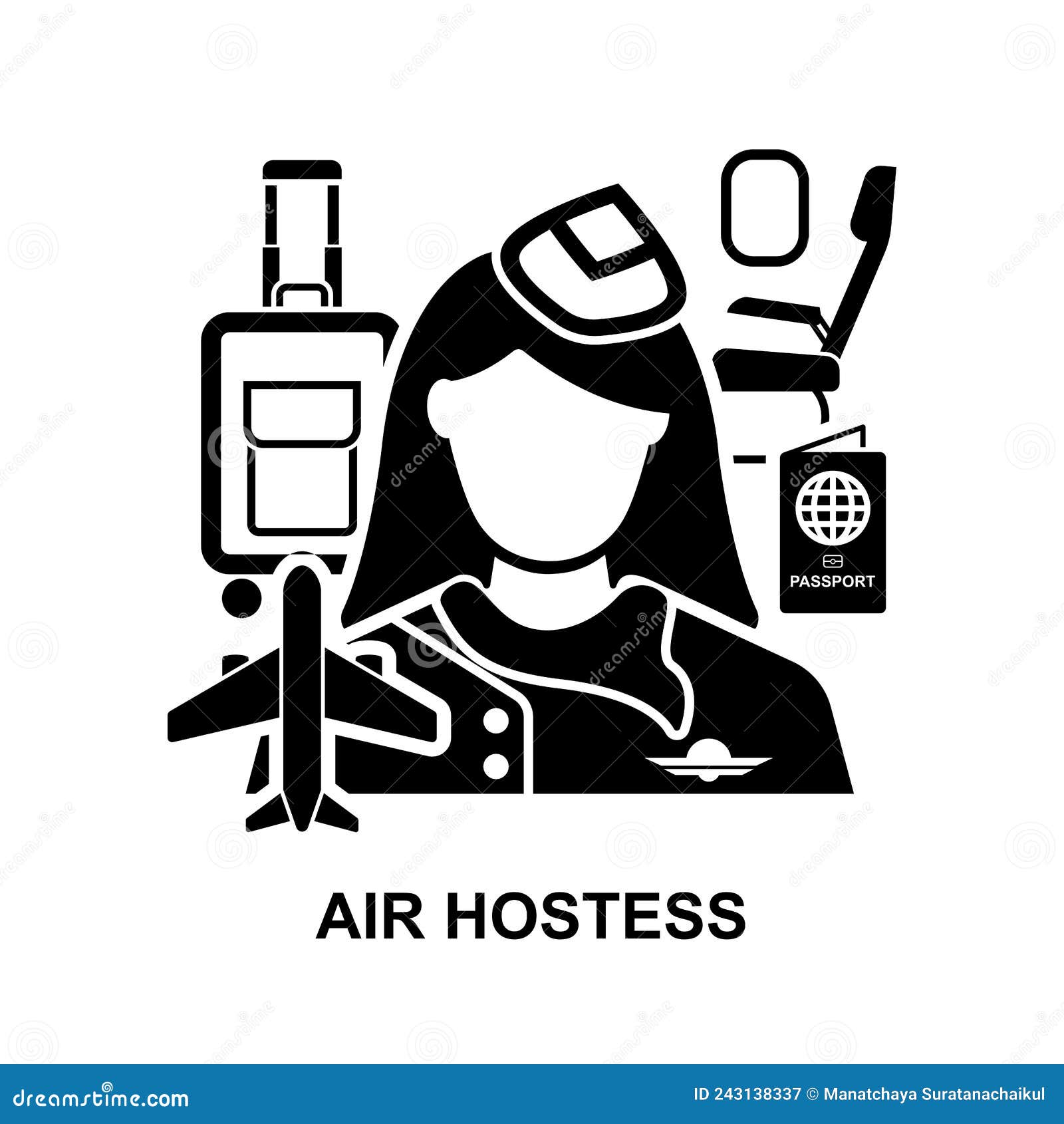 Air Hostess Icon. Trendy Air Hostess Logo Concept On White Background ...