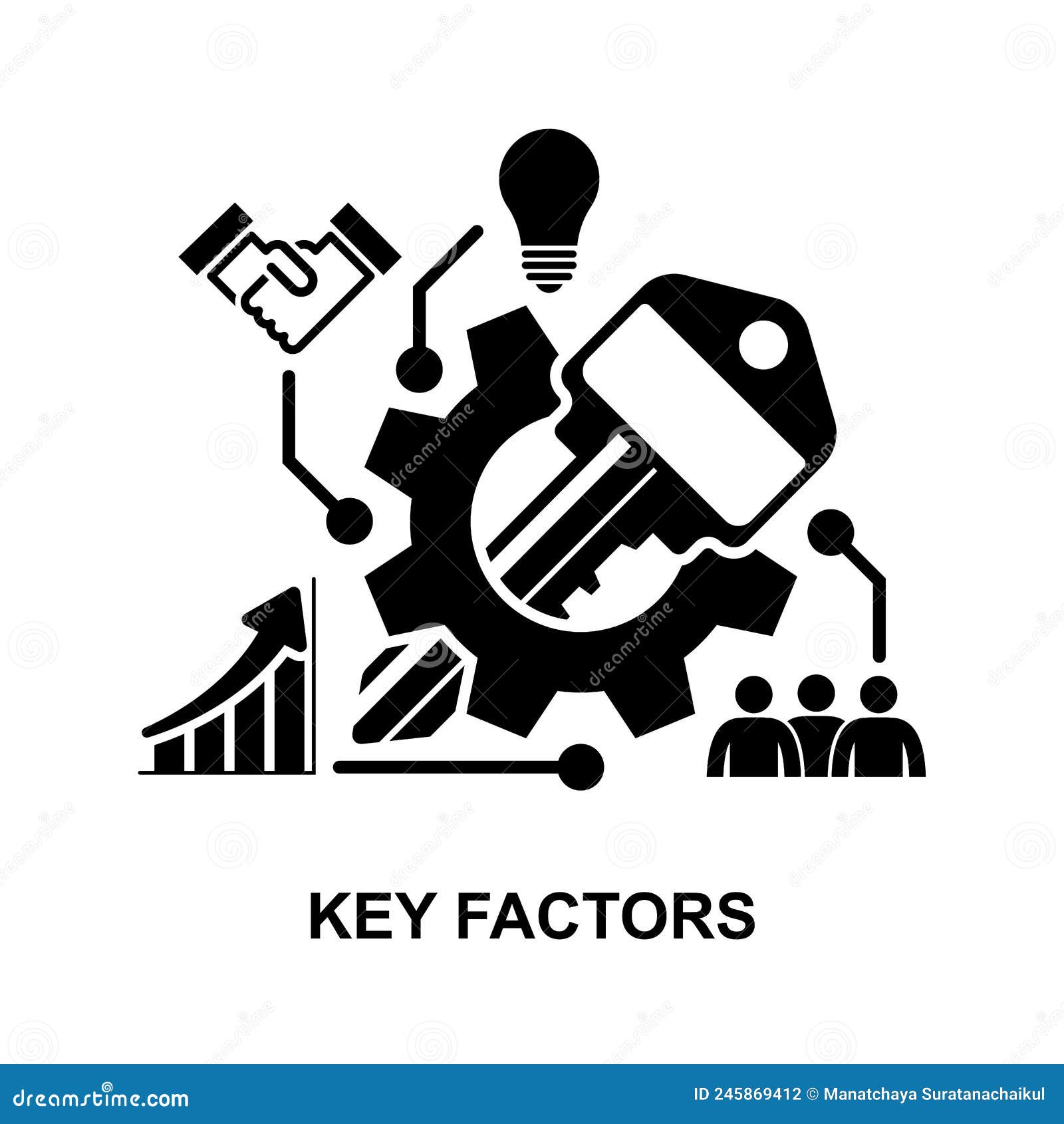 Key Factors Icon Isolated on White Background Stock Vector ...
