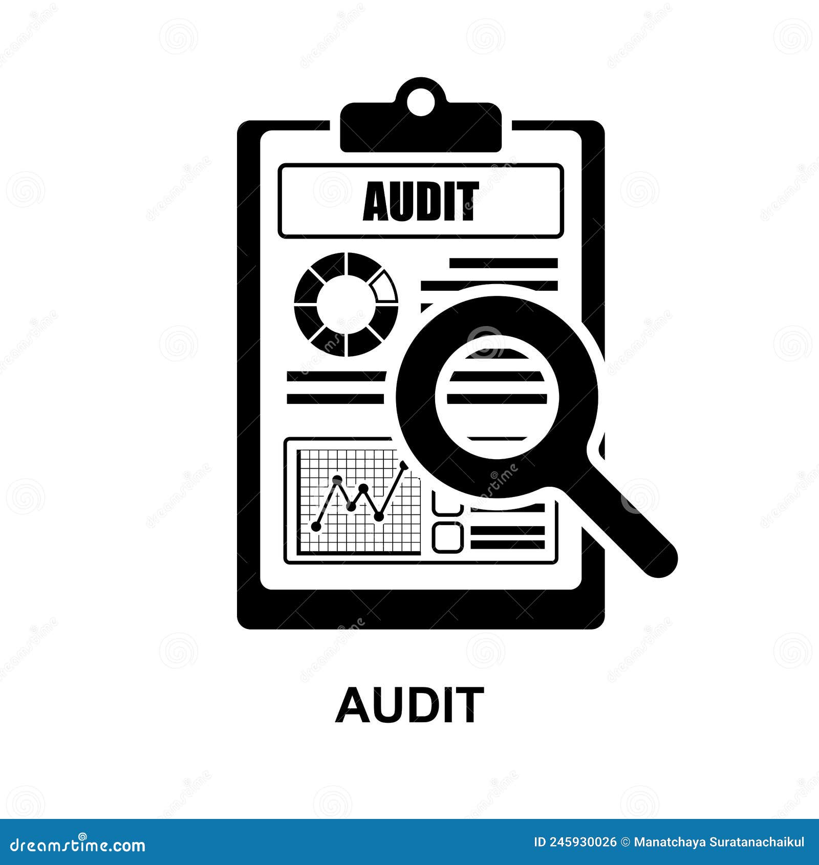 Audit Icon Isolated on White Background Stock Vector - Illustration of ...
