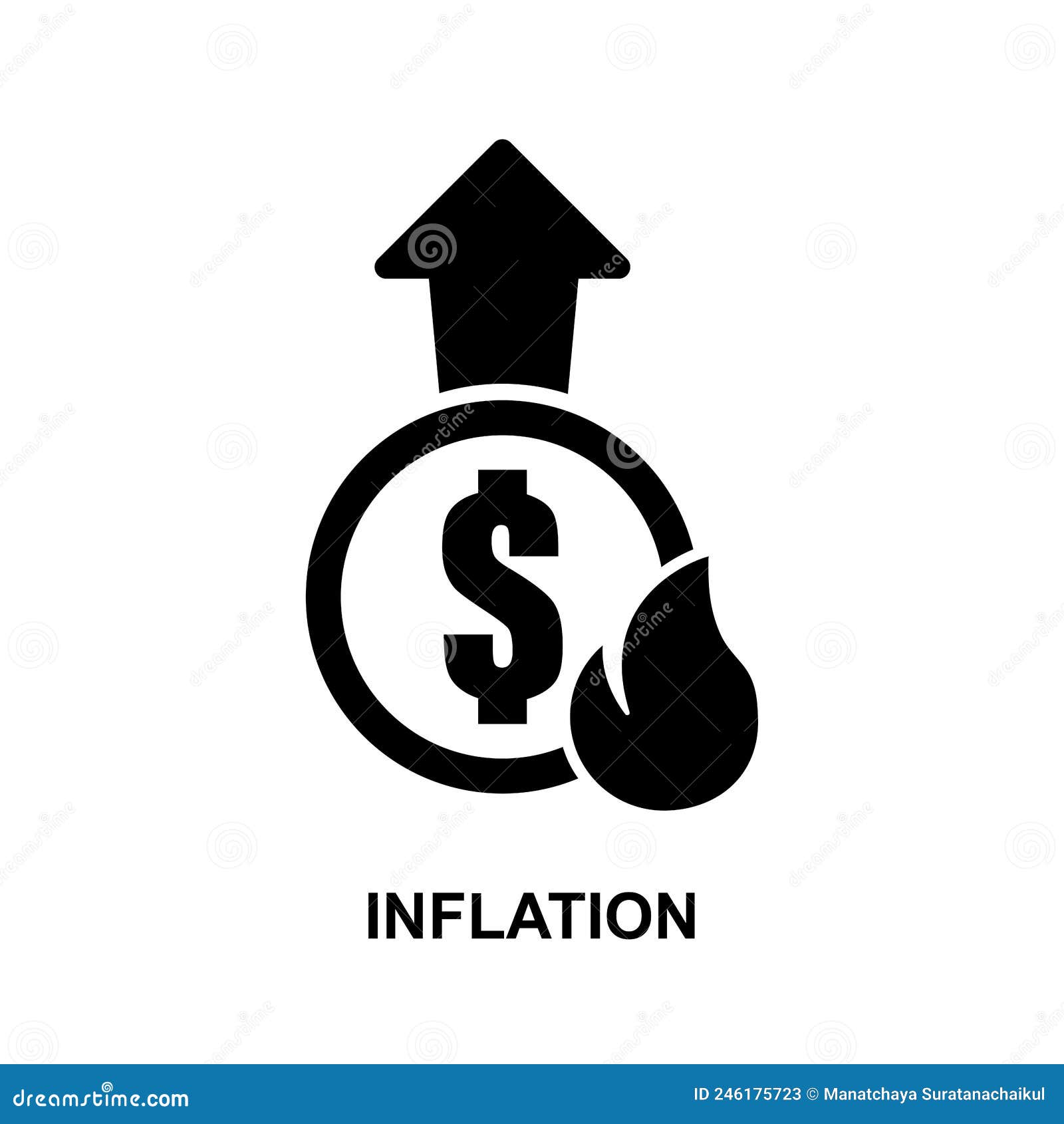 Inflation Icon Isolated on White Background Stock Vector - Illustration ...