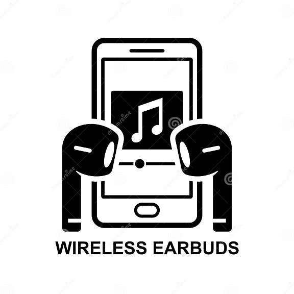 Wireless Earbuds Icon. Wireless Earbuds with Case Isolated on ...