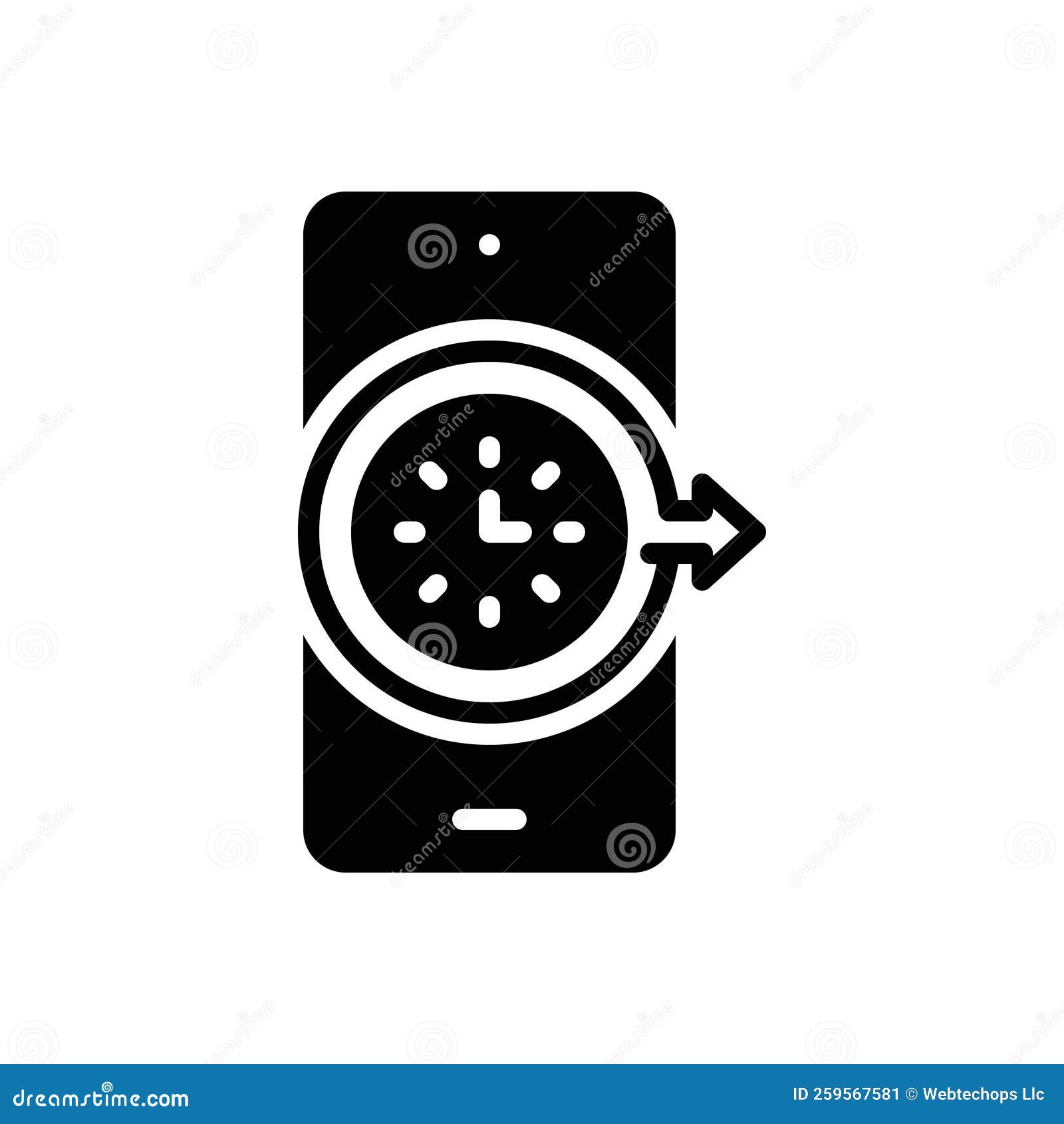 Black Solid Icon for Temporal, Timer and Clock Stock Vector ...