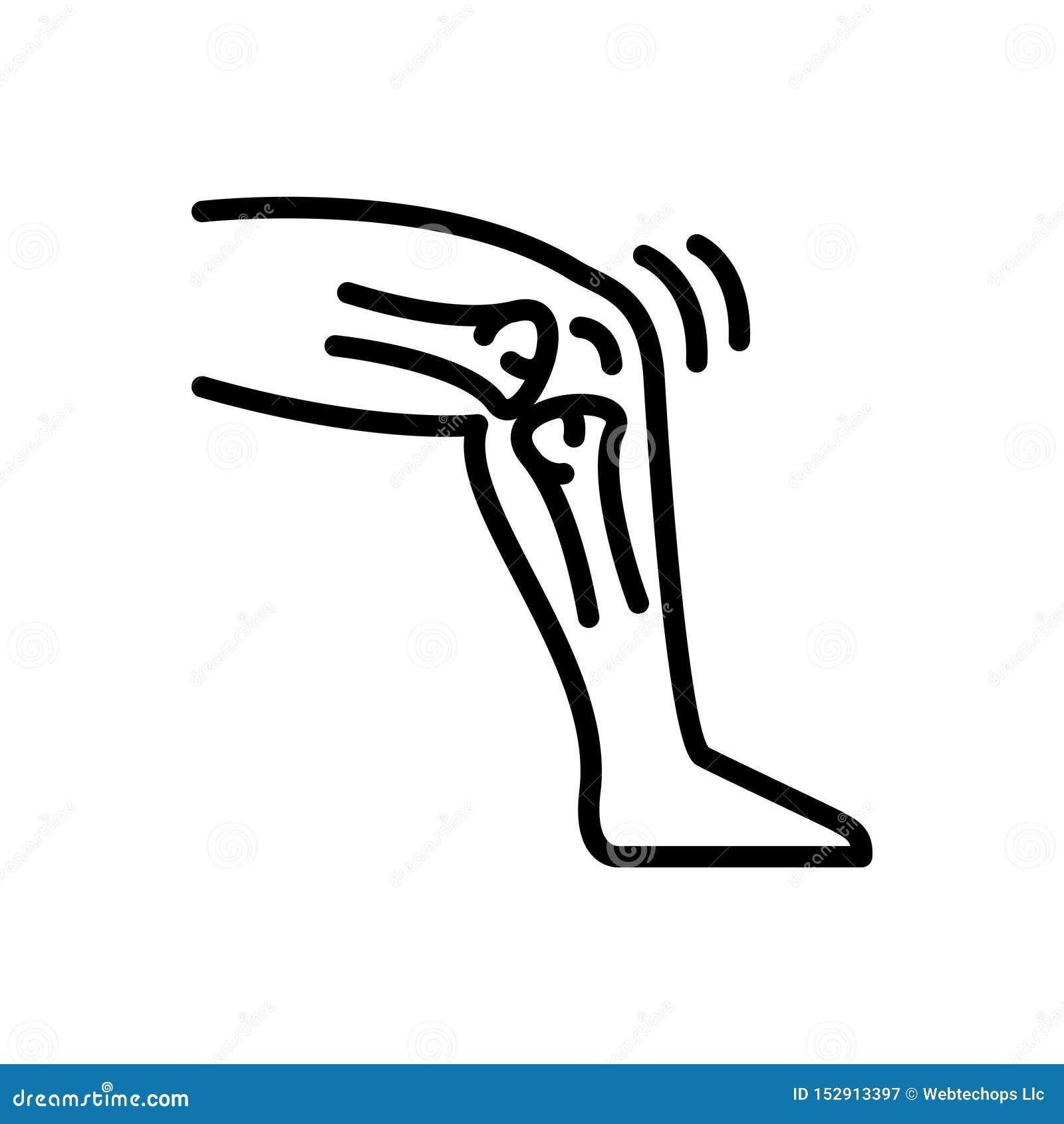 Black Line Icon for Tendon, Bone and Knee Stock Vector - Illustration ...