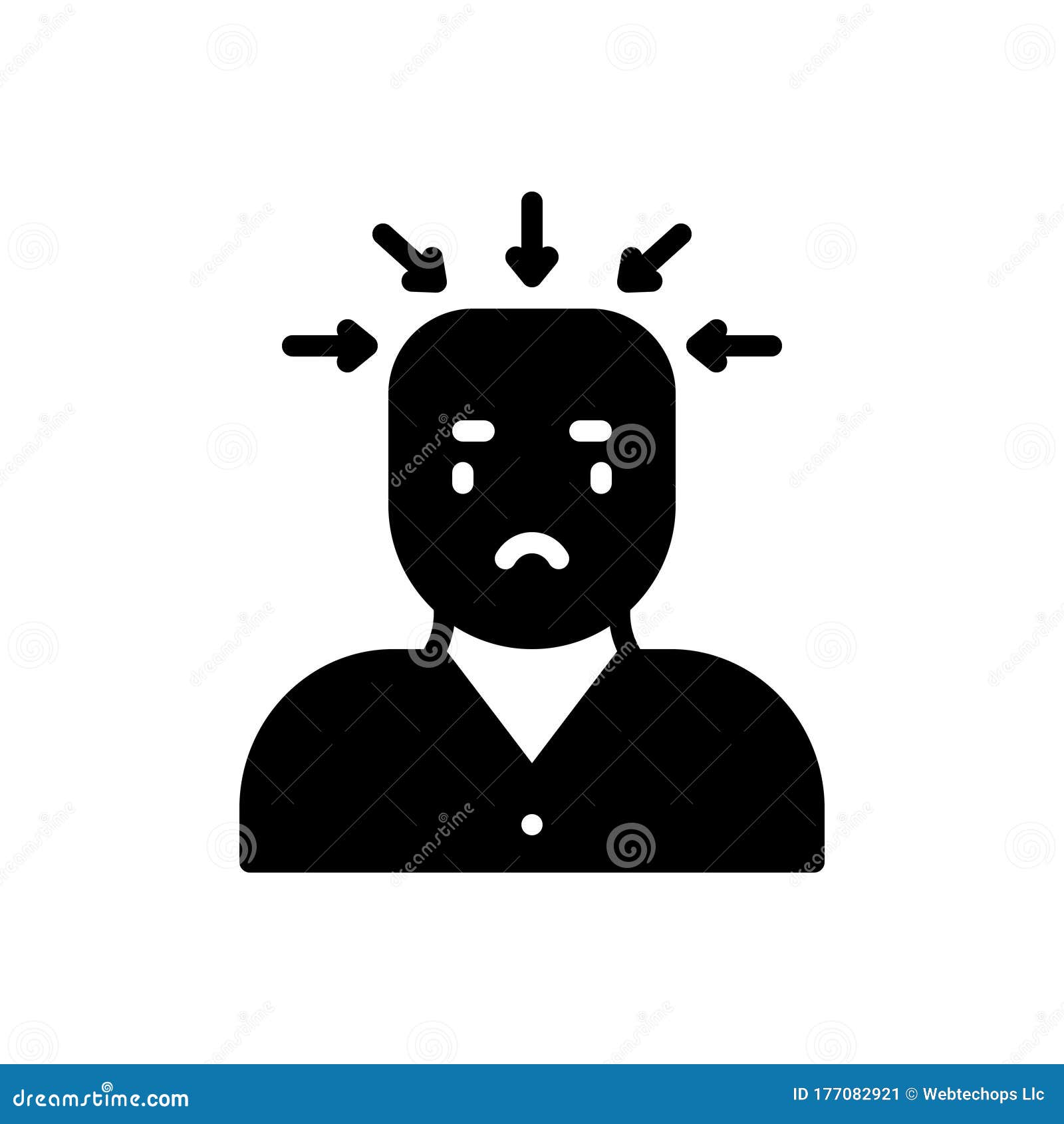 Black Solid Icon for Tension, Stress and Strain Stock Vector ...