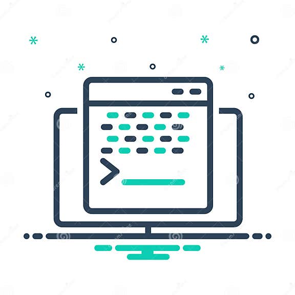 Mix Icon for Terminal, Script and Application Stock Illustration ...