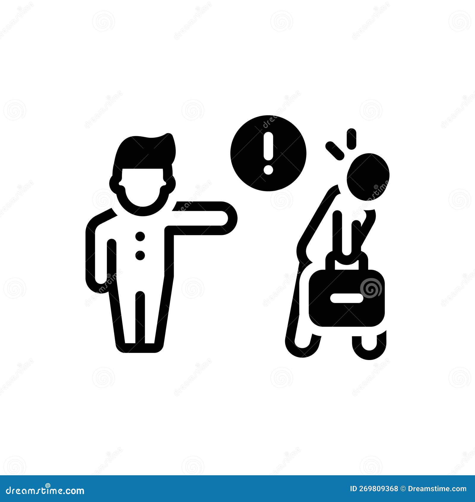 Black Solid Icon for Termination, Lay Off Job and Closure Stock ...