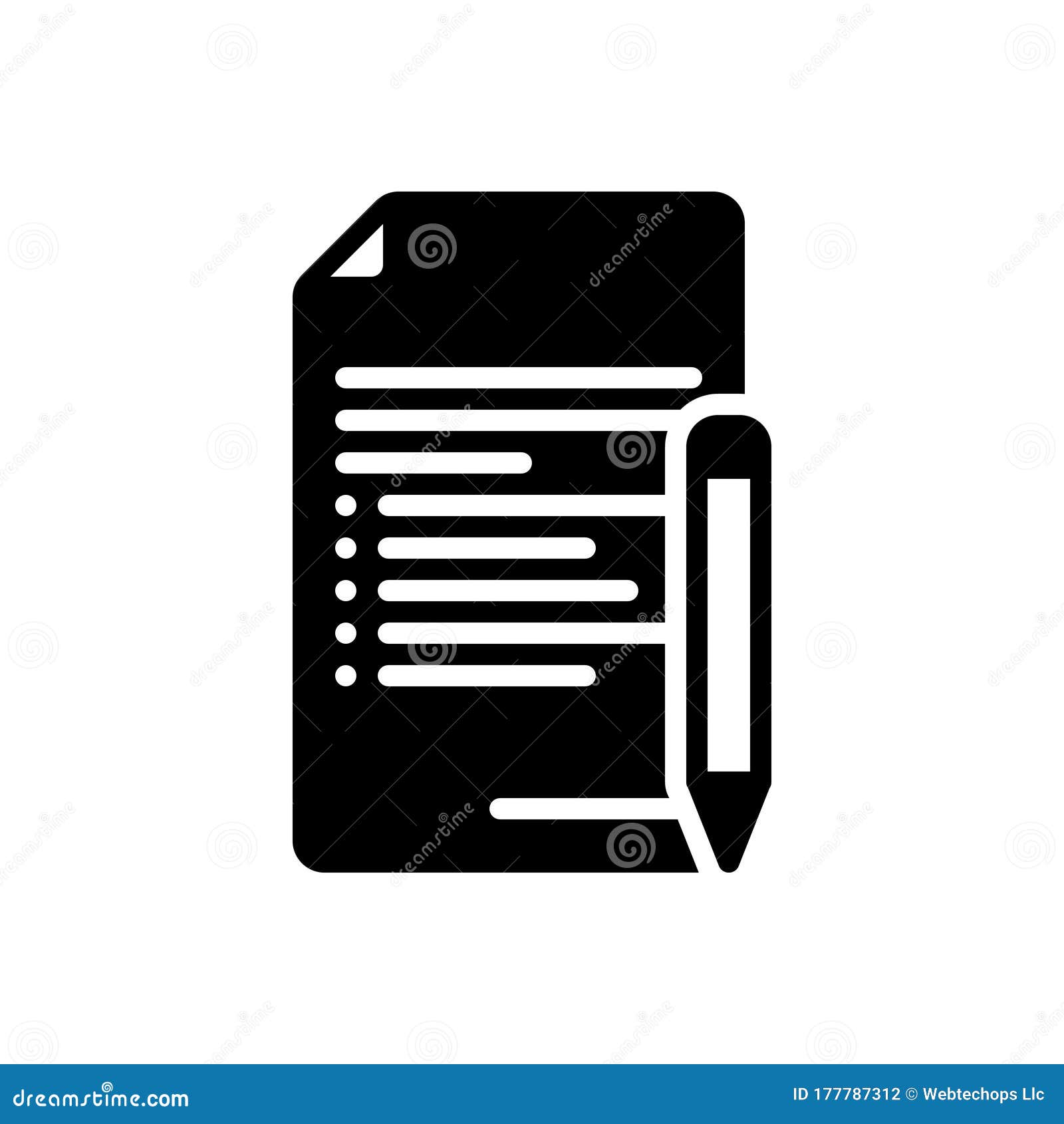Black Solid Icon for Terms, Agreement and Contract Stock Vector ...