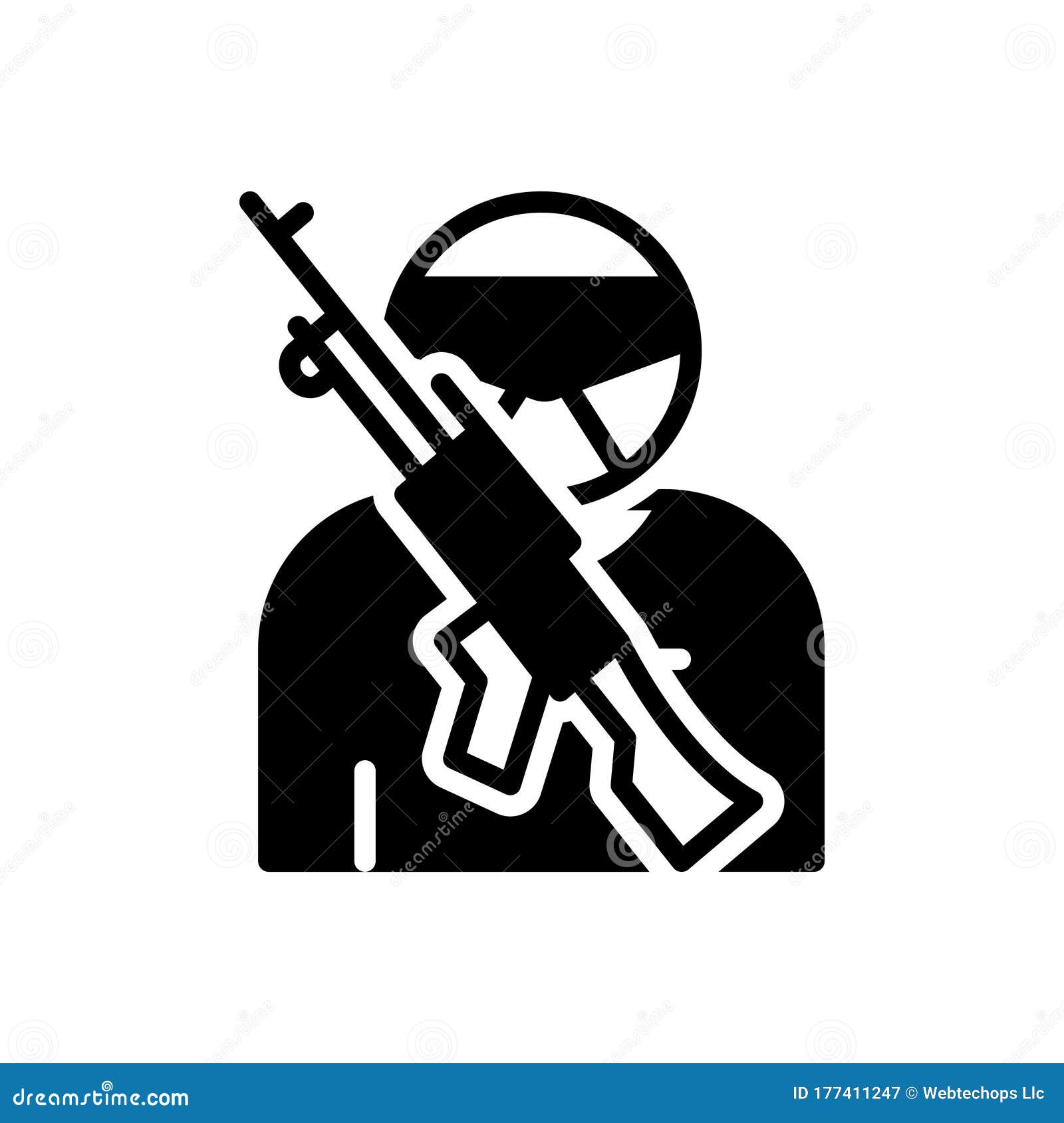Black Solid Icon for Terror, Panic and Consternation Stock Vector ...
