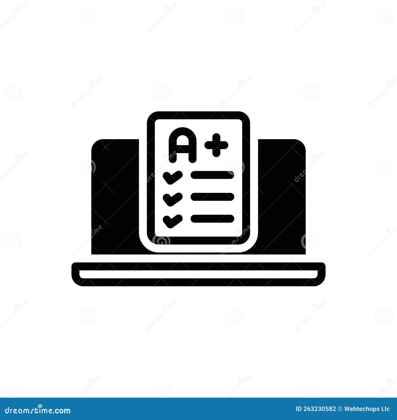 Black Solid Icon for Test, Trial and Examination Stock Illustration ...