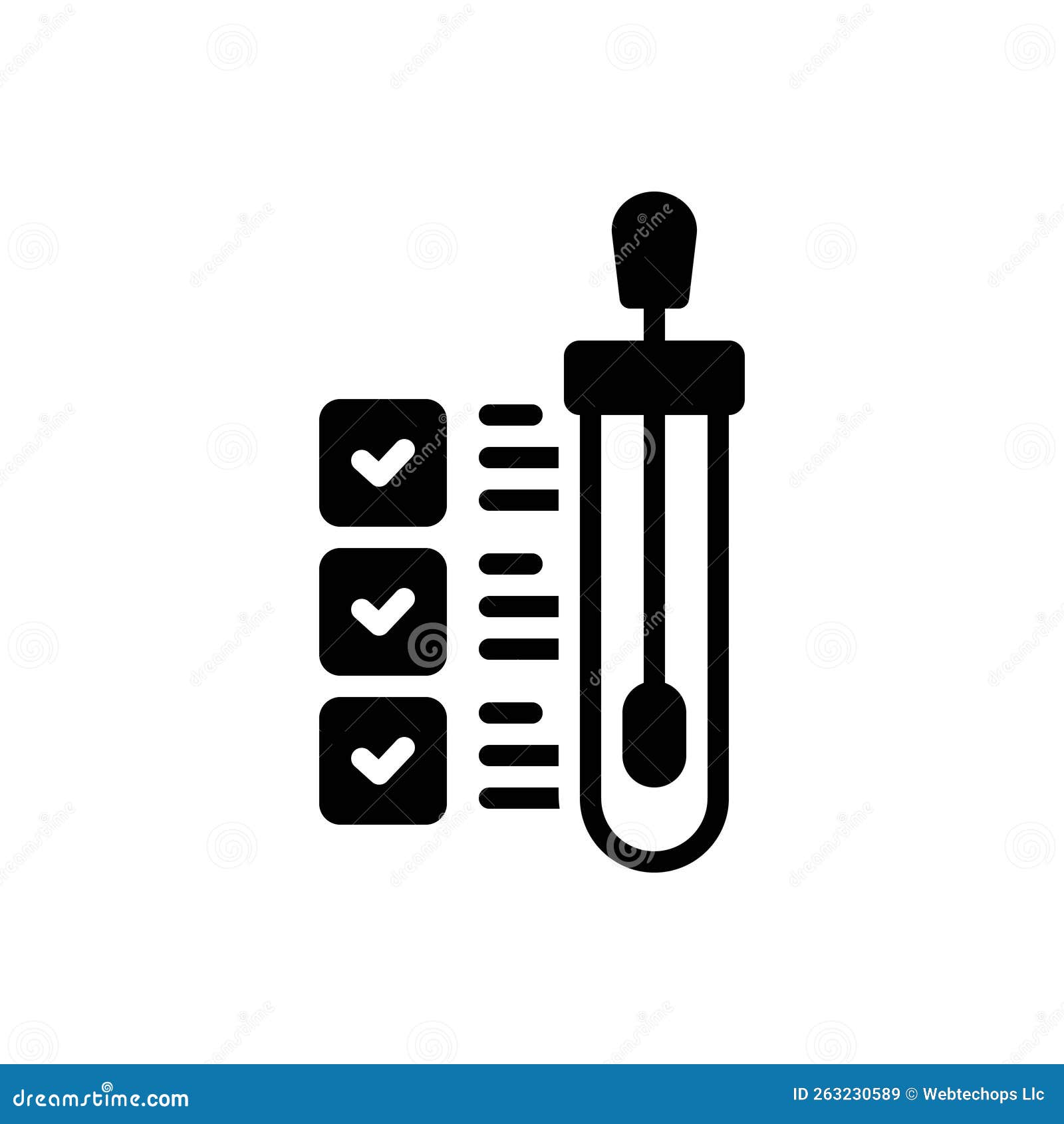 Black Solid Icon for Test, Trial and Checklist Stock Vector ...