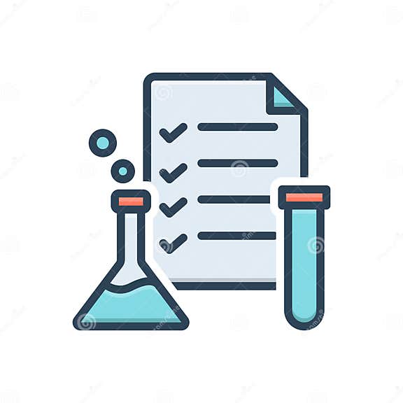 Color Illustration Icon for Testing, Tube and Beaker Stock Illustration ...