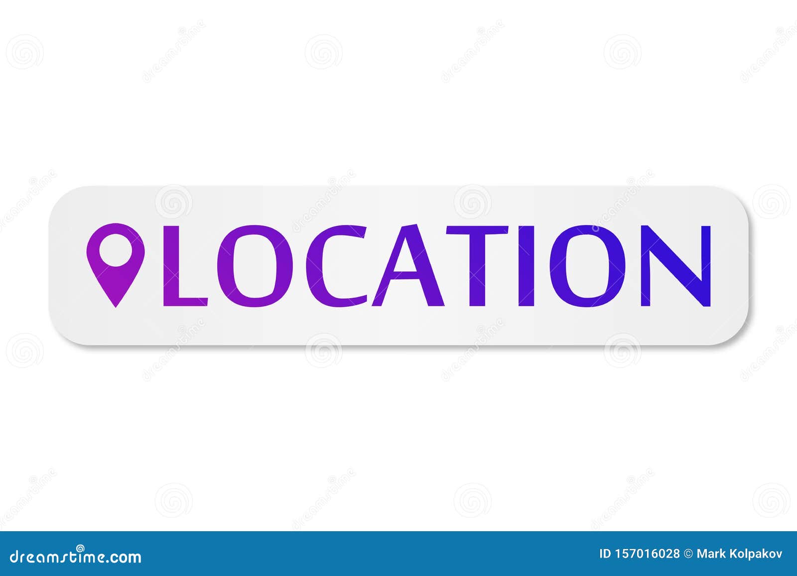 Icon and Text Location Sticker with Shadow Stock Vector - Illustration ...