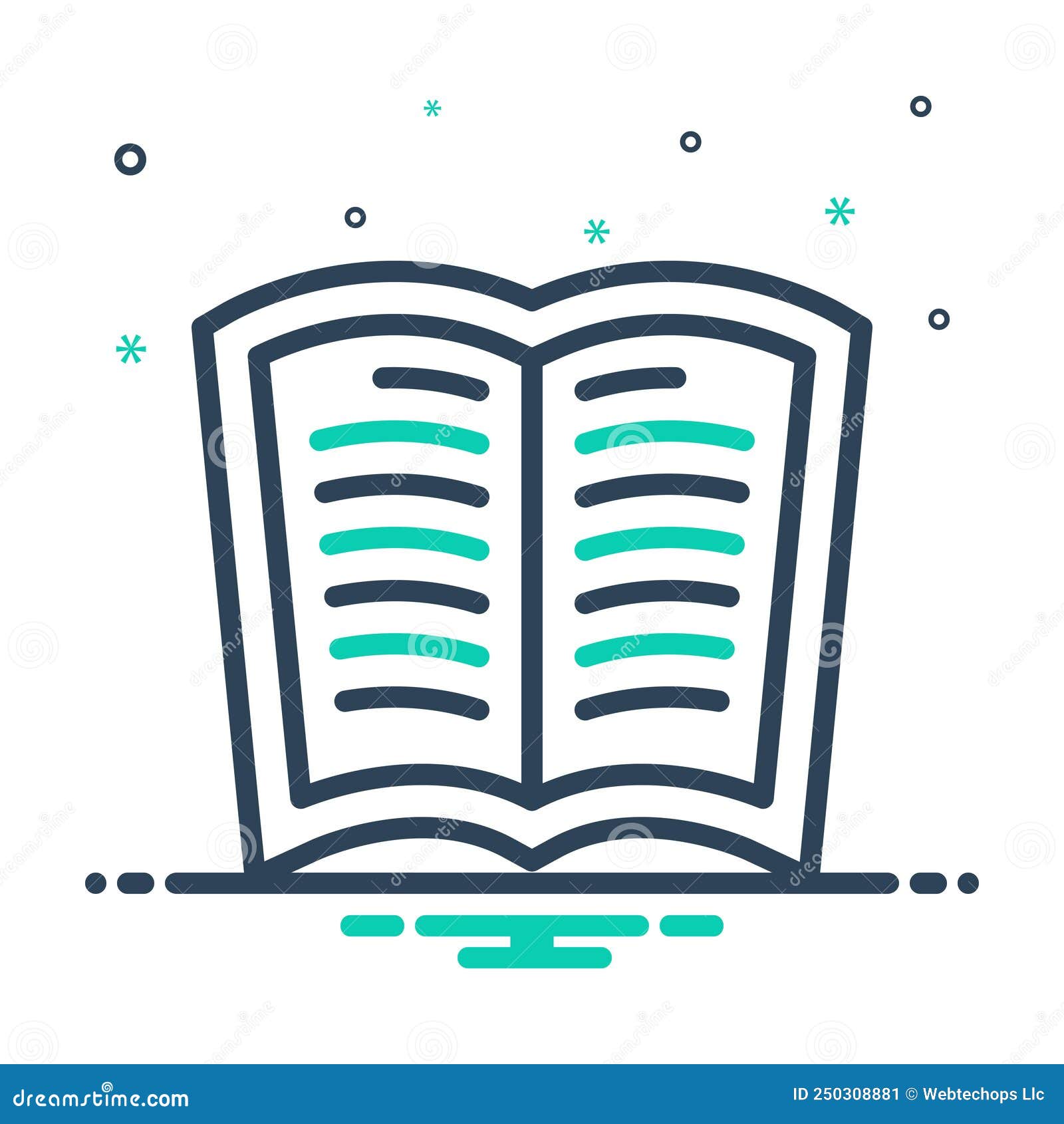Mix Icon for Textbook, Book and Knowledge Stock Illustration ...