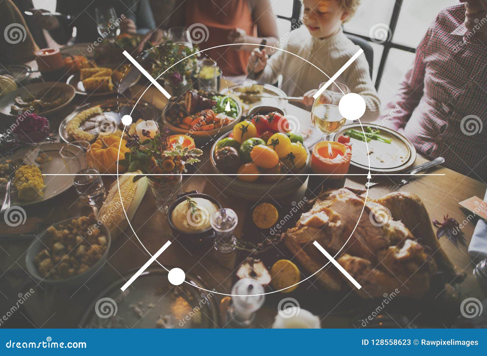 Icon Thanksgiving Family Dinner Feast Stock Image - Image of ...