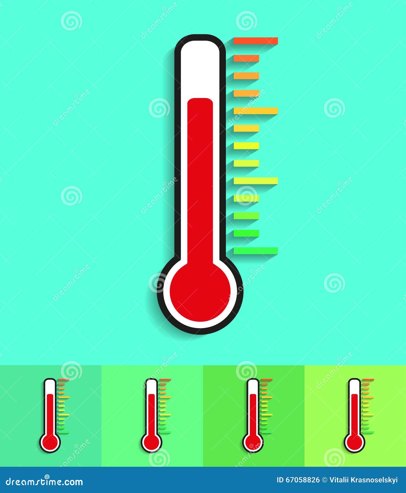Icon Thermometer on Different Backgrounds with Shadow Stock Vector ...