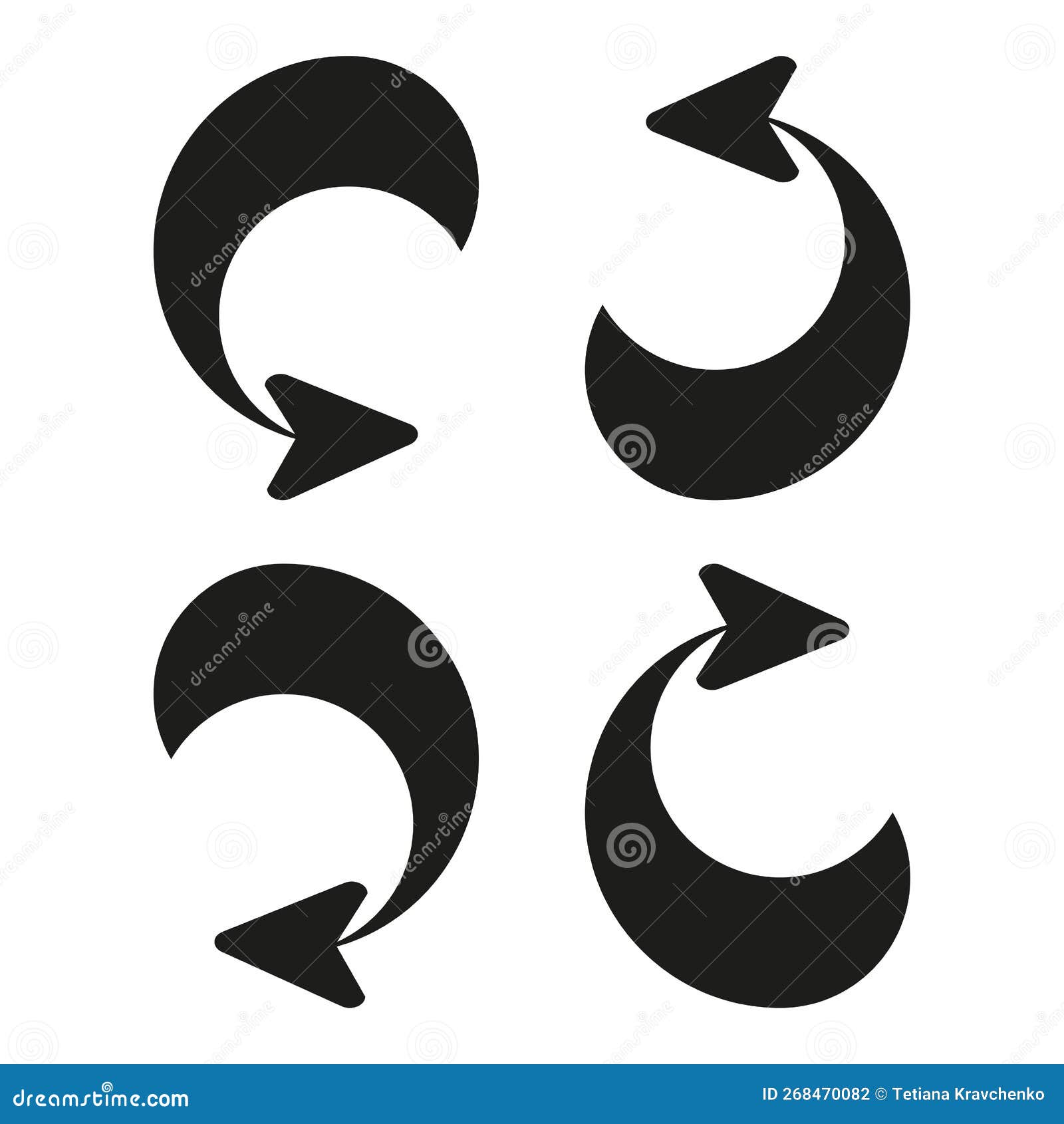 Icon with Thick Curved Arrows. Geometric Design. Vector Illustration ...